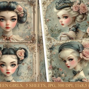 Queen Girls, Digital Download, Junk Journal, Scrapbooking, Clip Art ...