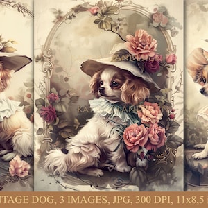 Vintage Dog, Digital Download, Commercial Use, Scrapbooking, Junk ...