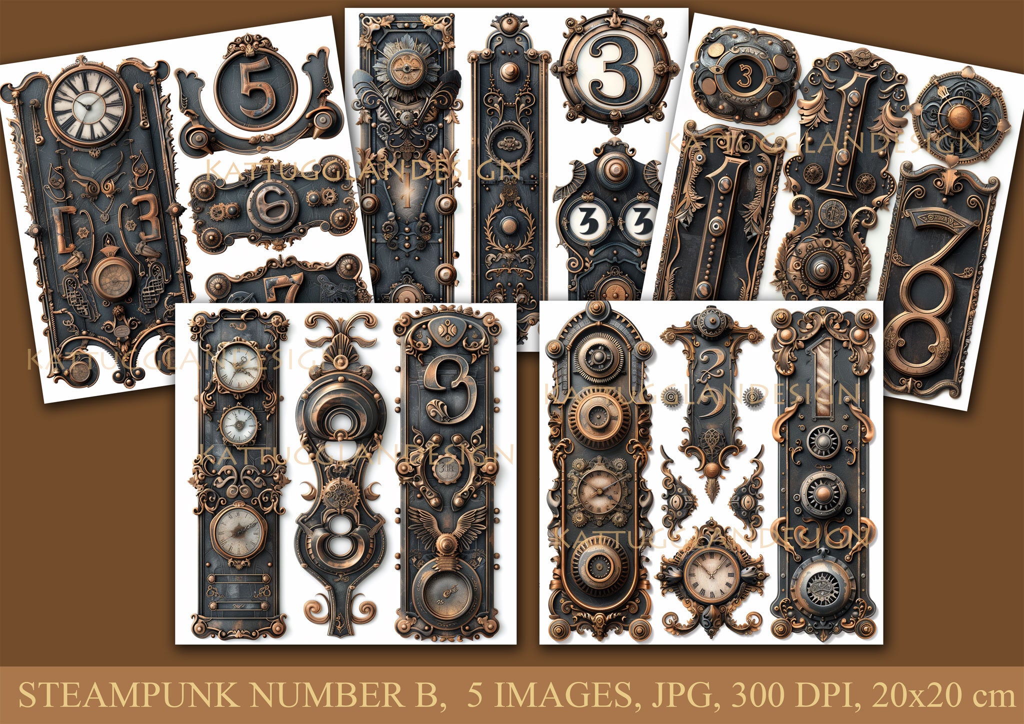 Steampunk Number B, Digital Download, Junk Journal, Scrapbooking, Clip ...