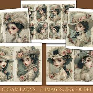 Cream Ladys, Digital Download, Junk Journal, Scrapbooking, Commercial ...