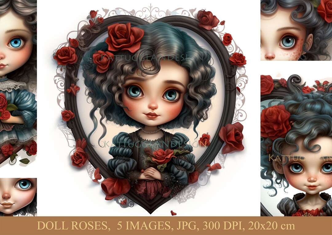 Doll Roses, Digital Download, Commercial Use, Scrapbooking, Journaling ...