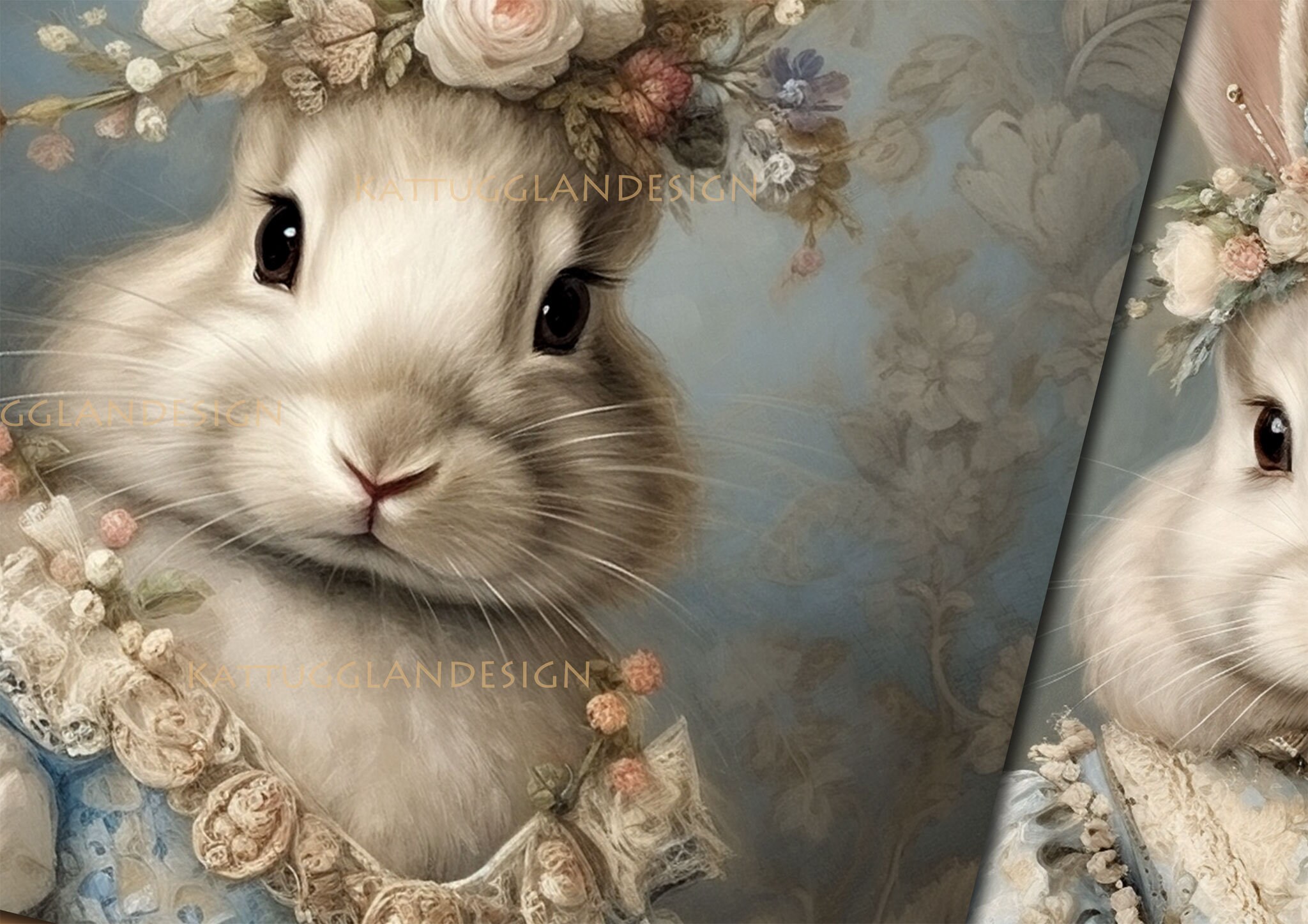 Rabbit Princess Paint, Digital Download, Scrapbooking, Junk Journal ...