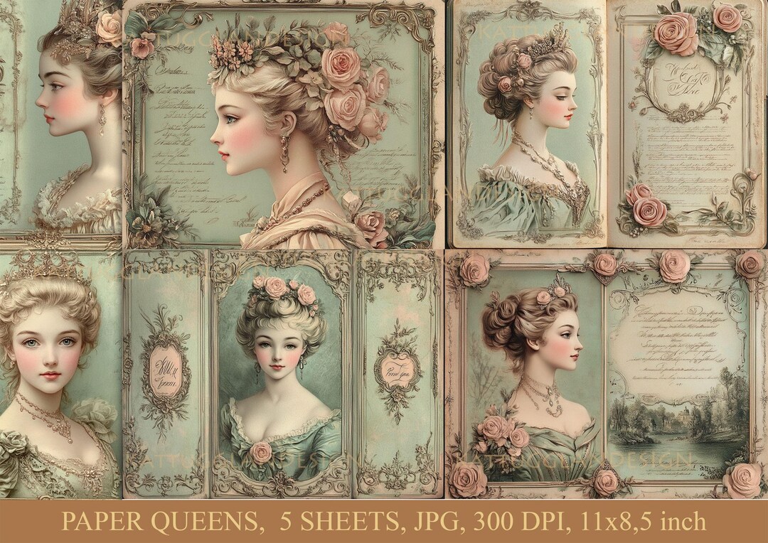 Paper Queens, Digital Download, Junk Journal, Scrapbooking, Clip Art ...