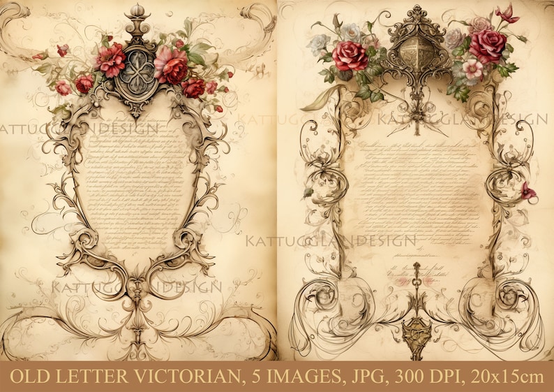 Old Letter Victorian, Digital Download, Scrapbooking, Junk Journal ...