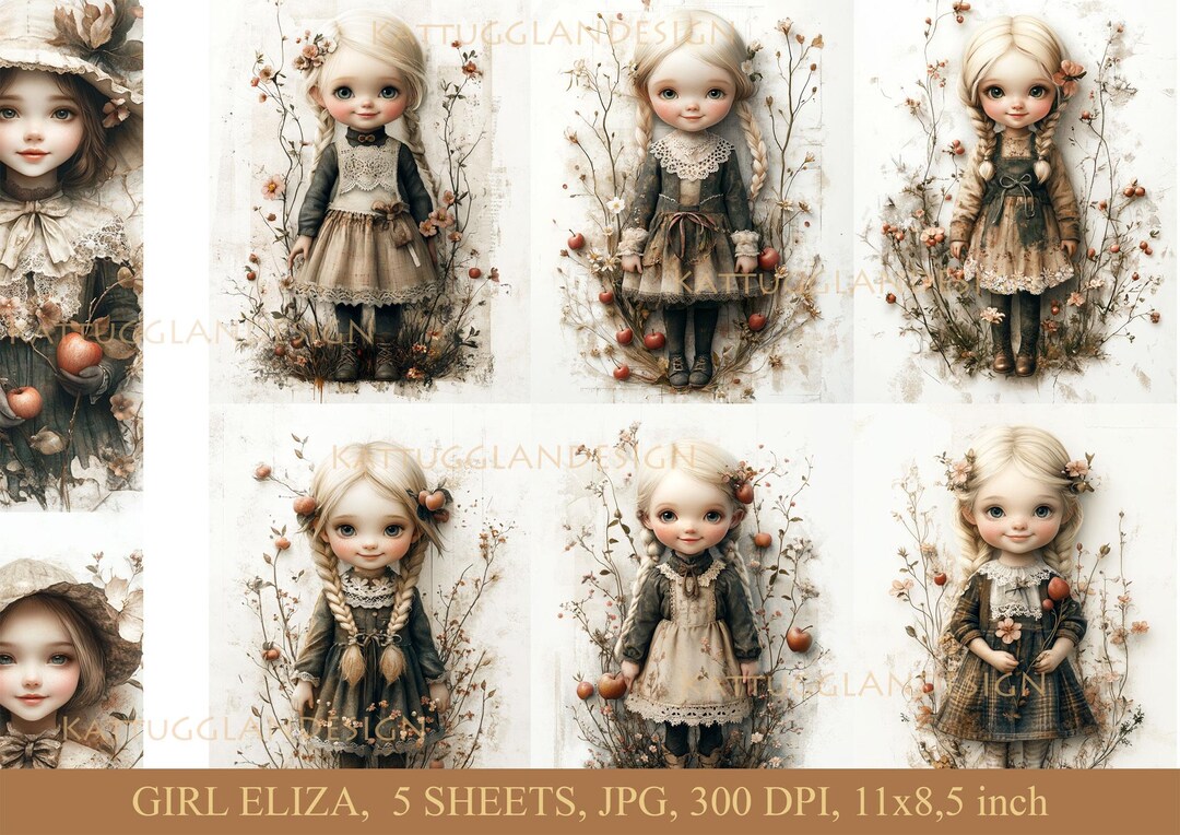 Girl Eliza, Digital Download, Junk Journal, Scrapbooking, Commercial ...