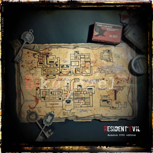 Resident Evil the Spencer Mansion Plan High Quality A1/A2 | Etsy UK