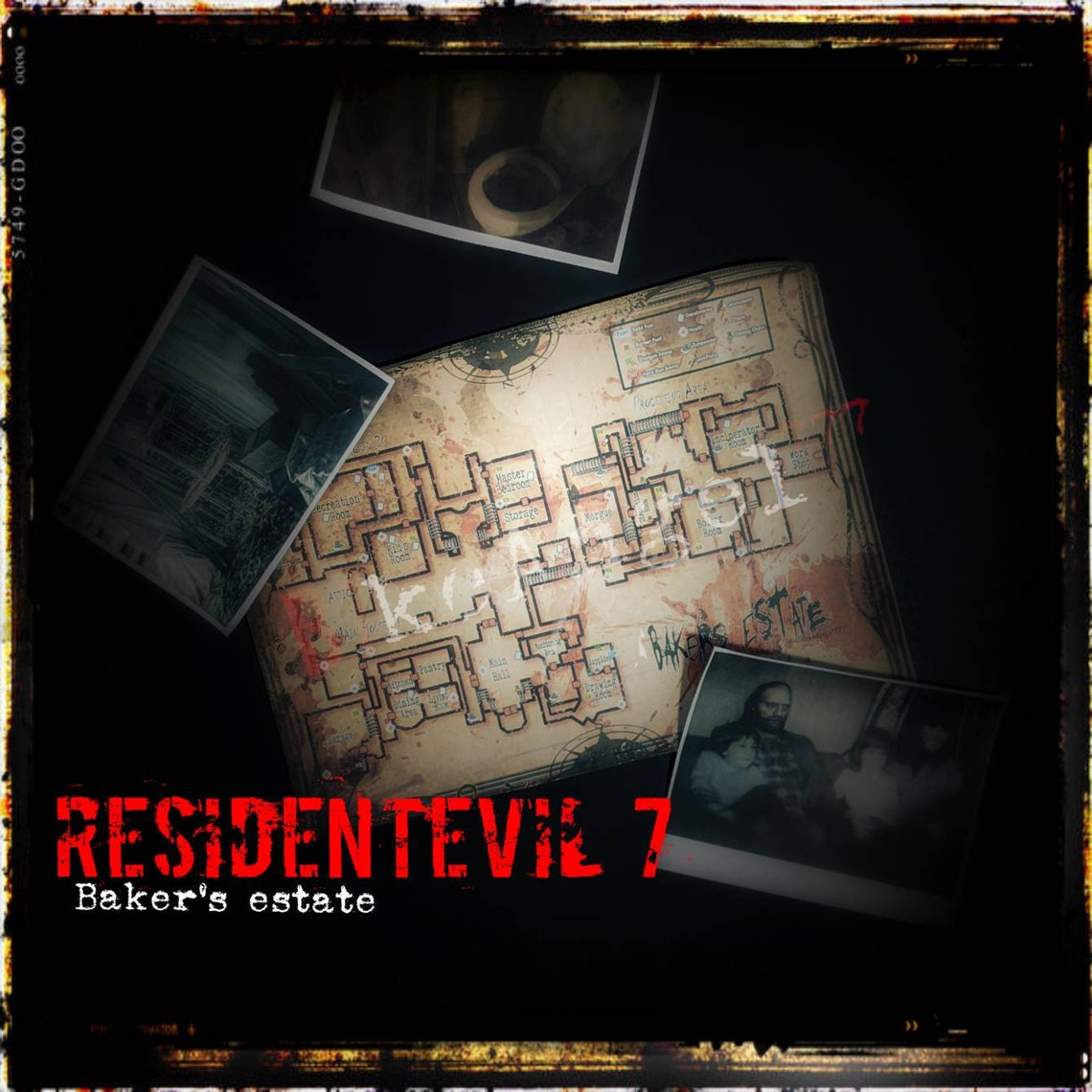 8x10 Resident Evil 7 Map Poster Vintage Replica Prop | Etsy