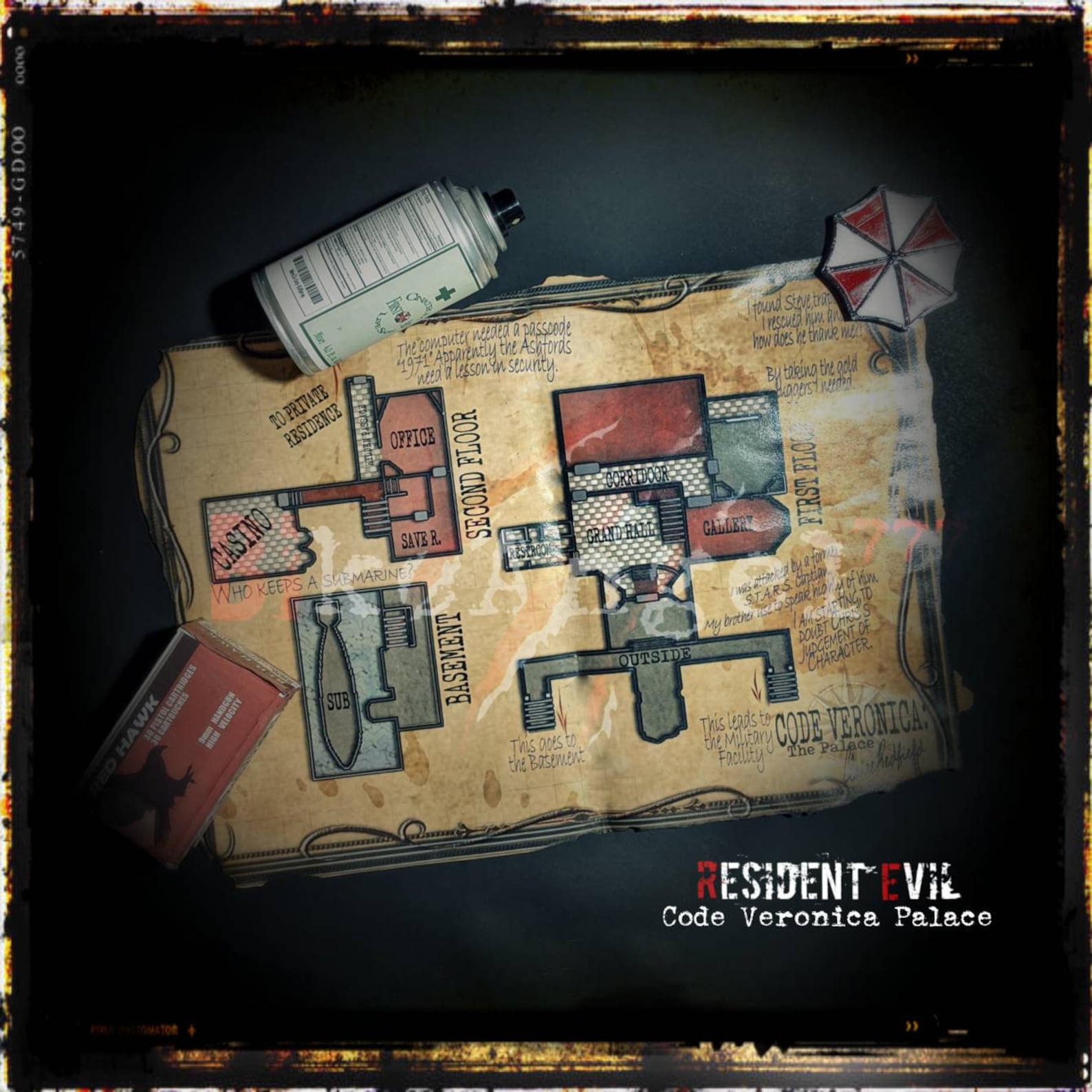 Resident Evil Resident Evil Code Veronica Map The Palace | Etsy