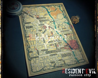 11x17 Resident Evil Inspired Outbreak Raccoon City Map - Etsy