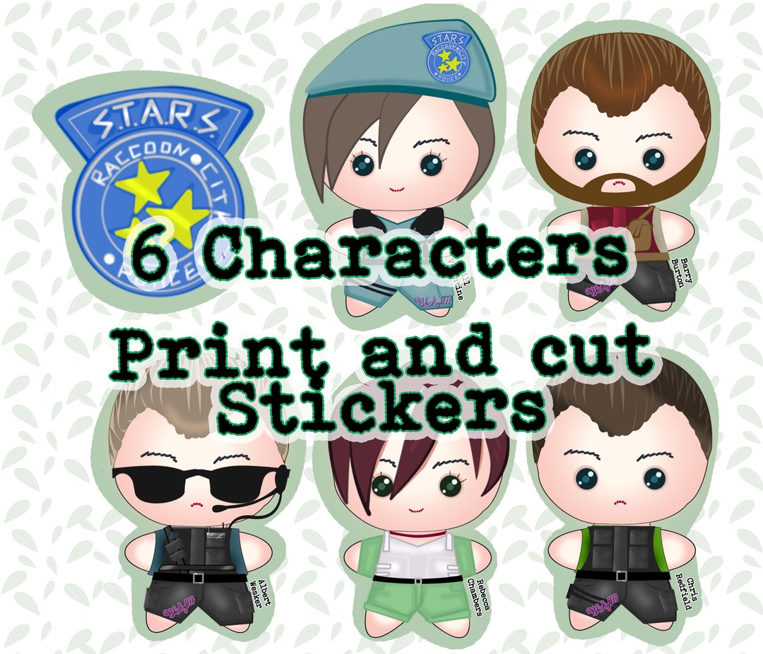 Plumpy Chibi Kawaii Resident Evil Cute Adorable Print Stickers Jill ...
