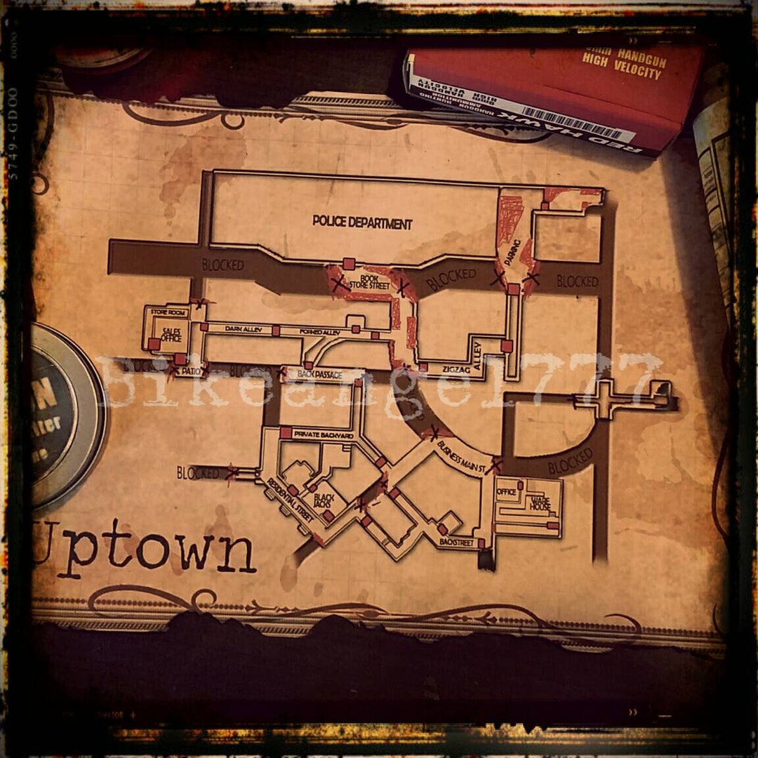 8x10 Resident Evil Inspired Map Resident Evil 3 Prop Vintage Replica - Etsy