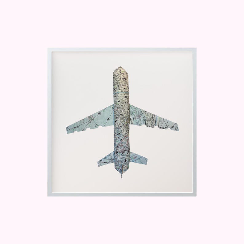 Paper Airplane Artwork - Pilot Aeronautical Charts - Etsy