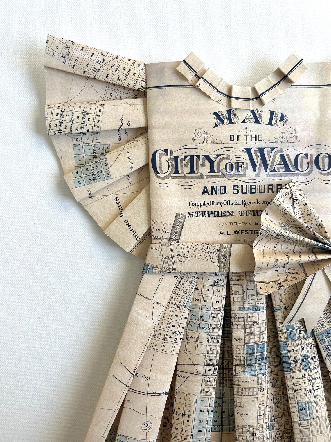 Paper Dress Artwork Waco Texas Map - Etsy Canada