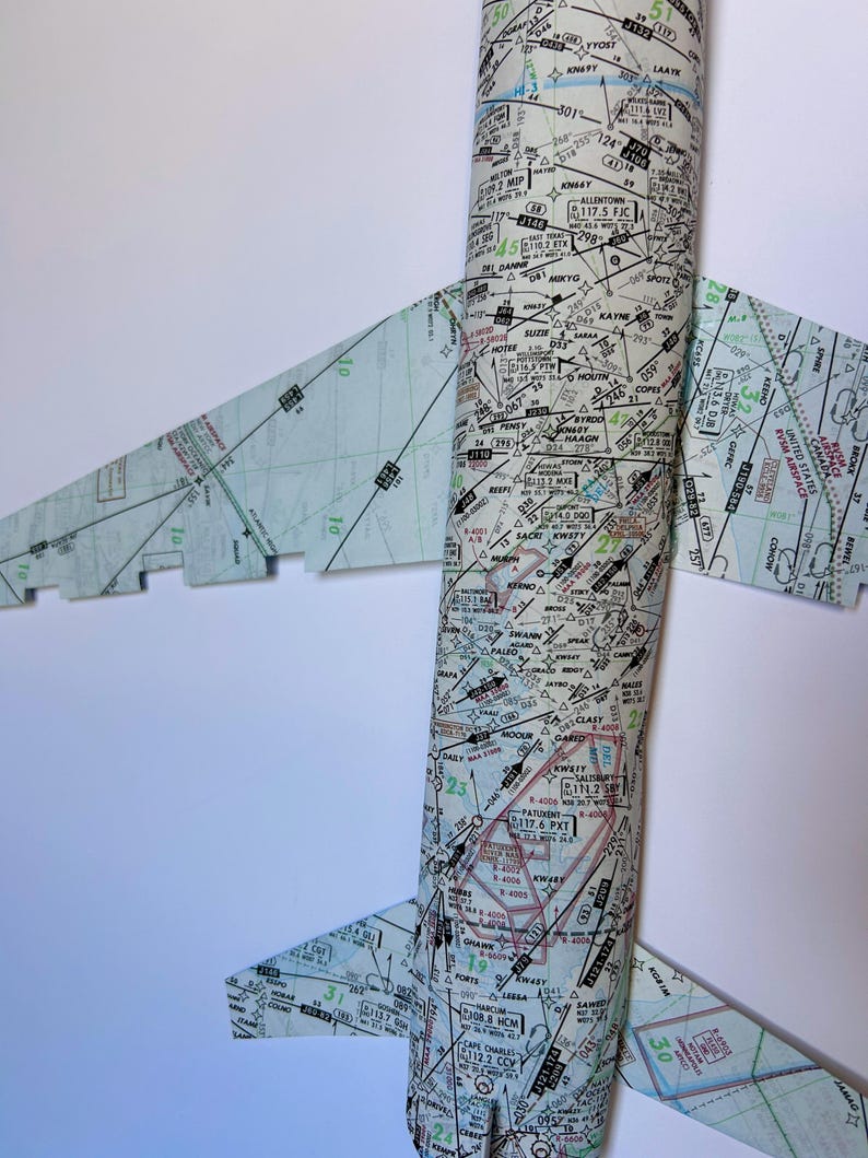 Paper Airplane Artwork - Pilot Aeronautical Charts - Etsy