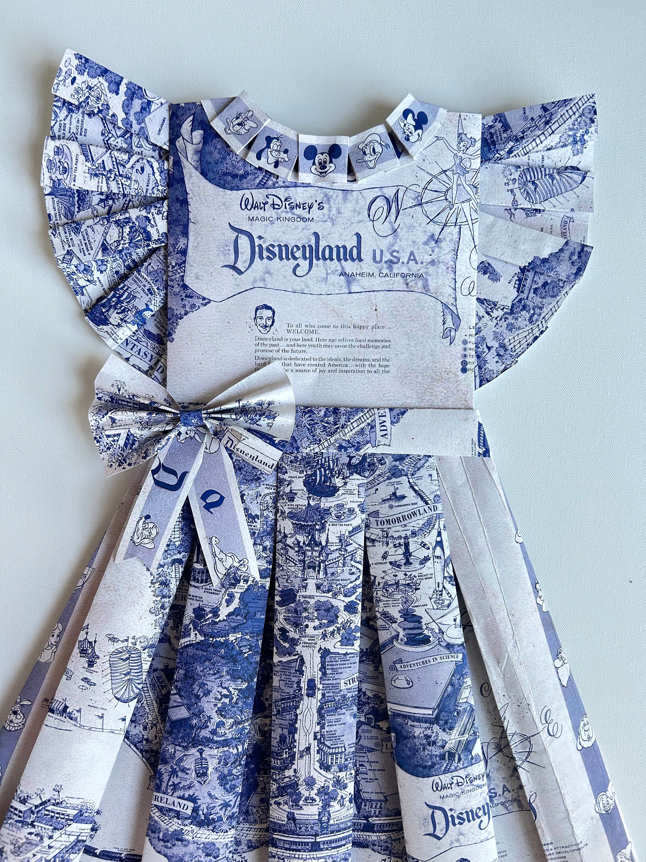 Paper Dress Artwork - Disneyland Map Blue - Etsy