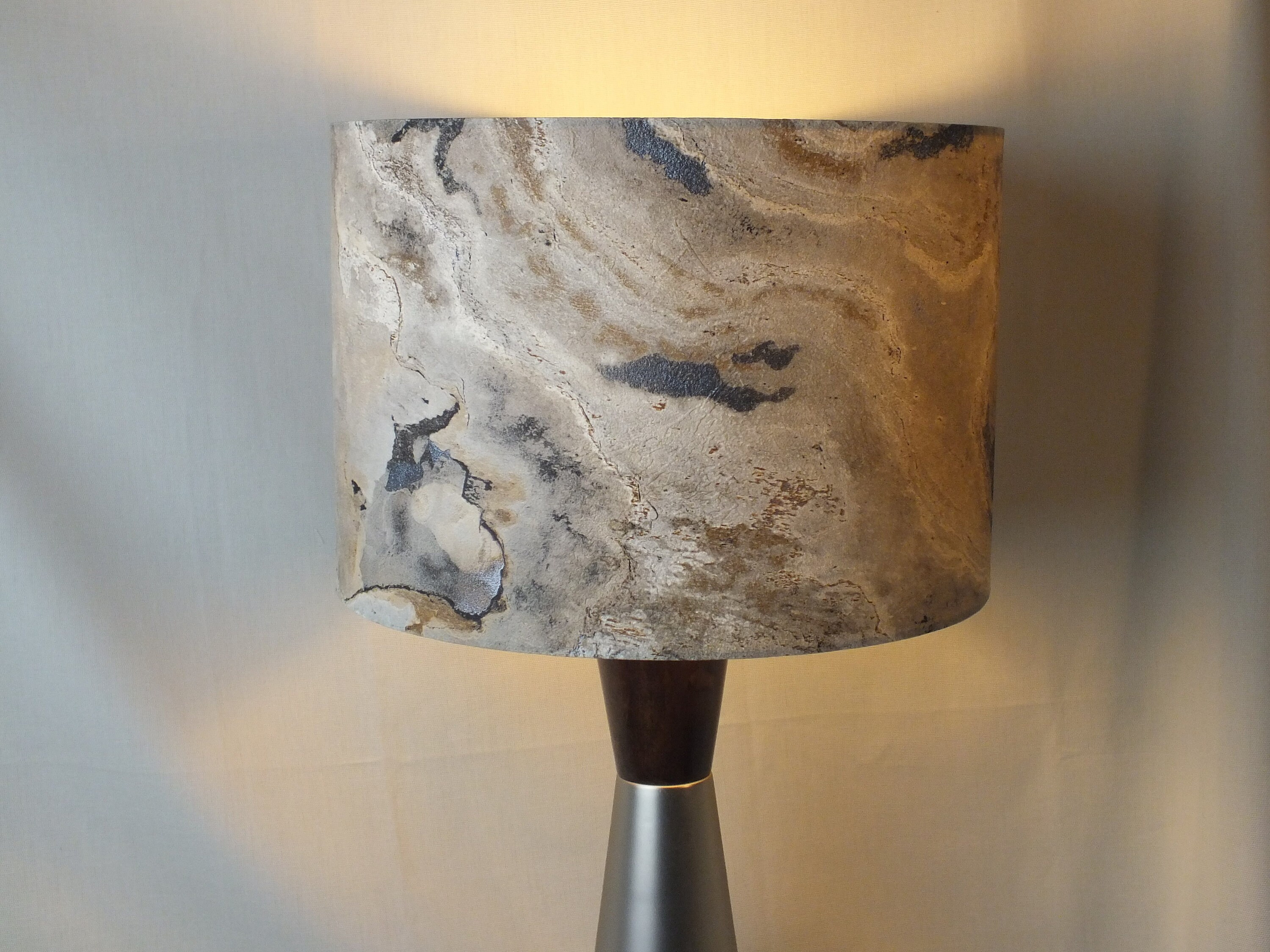 Stone Effect Drum Lampshade/lightshade. Pendant or Table | Etsy UK