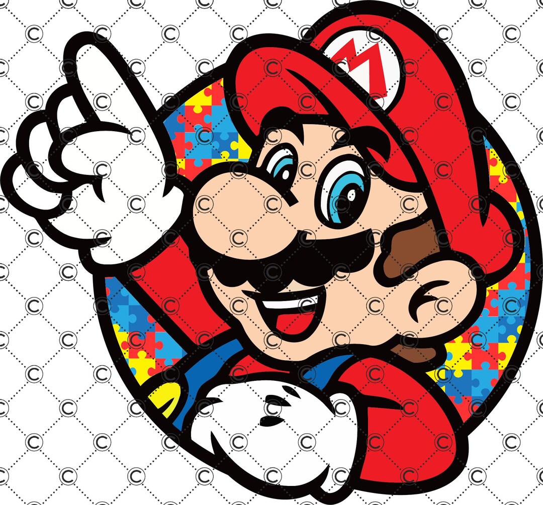 Autism Mario Design - Digital Artwork - Etsy