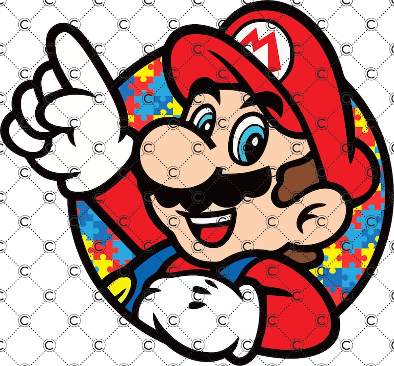 Autism Mario Design - Digital Artwork - Etsy