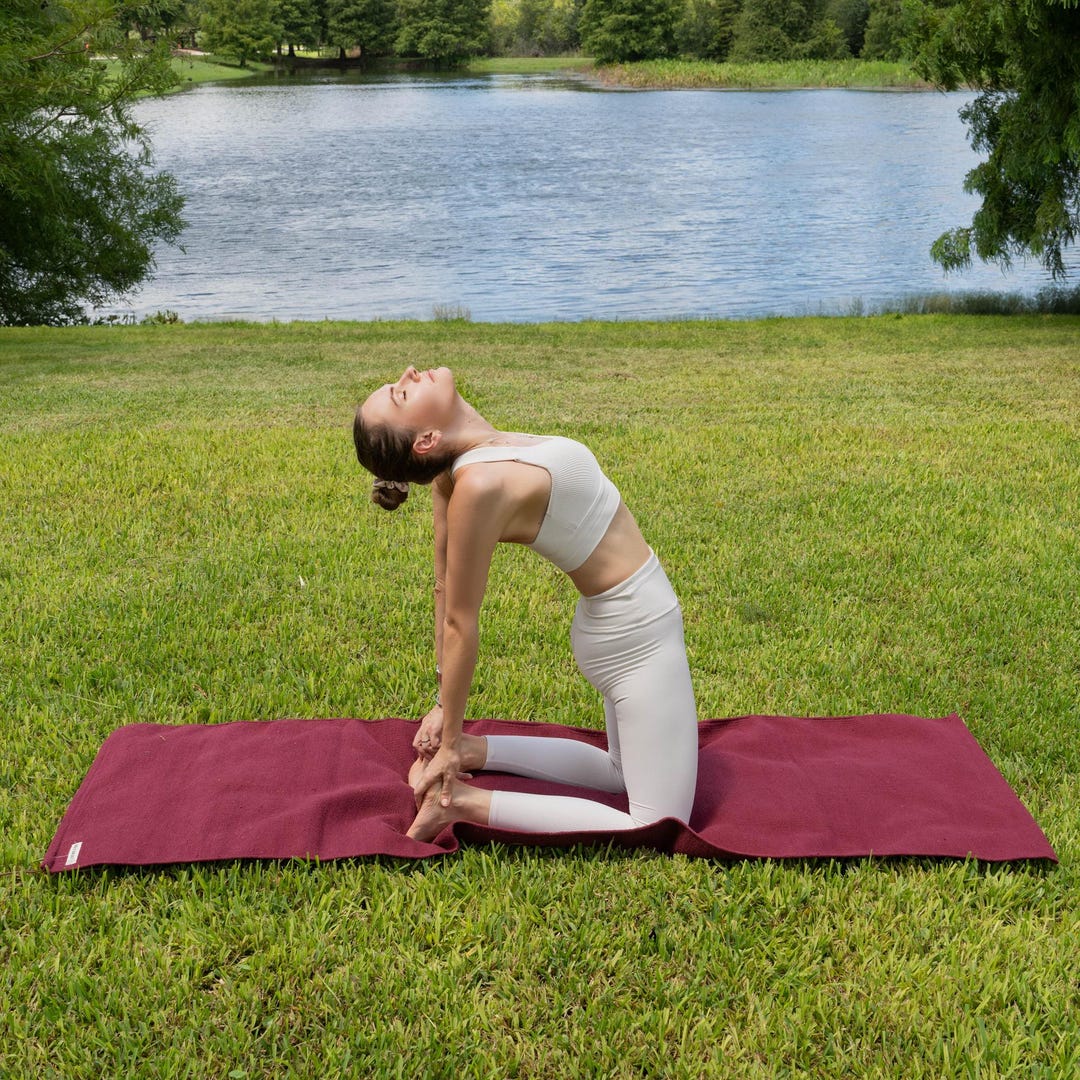 Organic Cotton Yoga Mat - Natural, Hand Weaved and Fair Trade - Yoga ...
