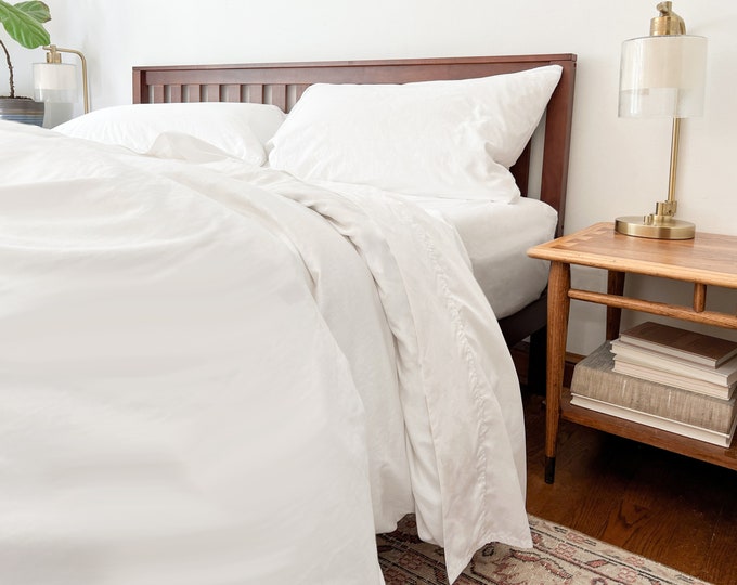 70s Sears, Roebuck and Co Queen Flat Sheet 90x100" Percale Perma Prest ...