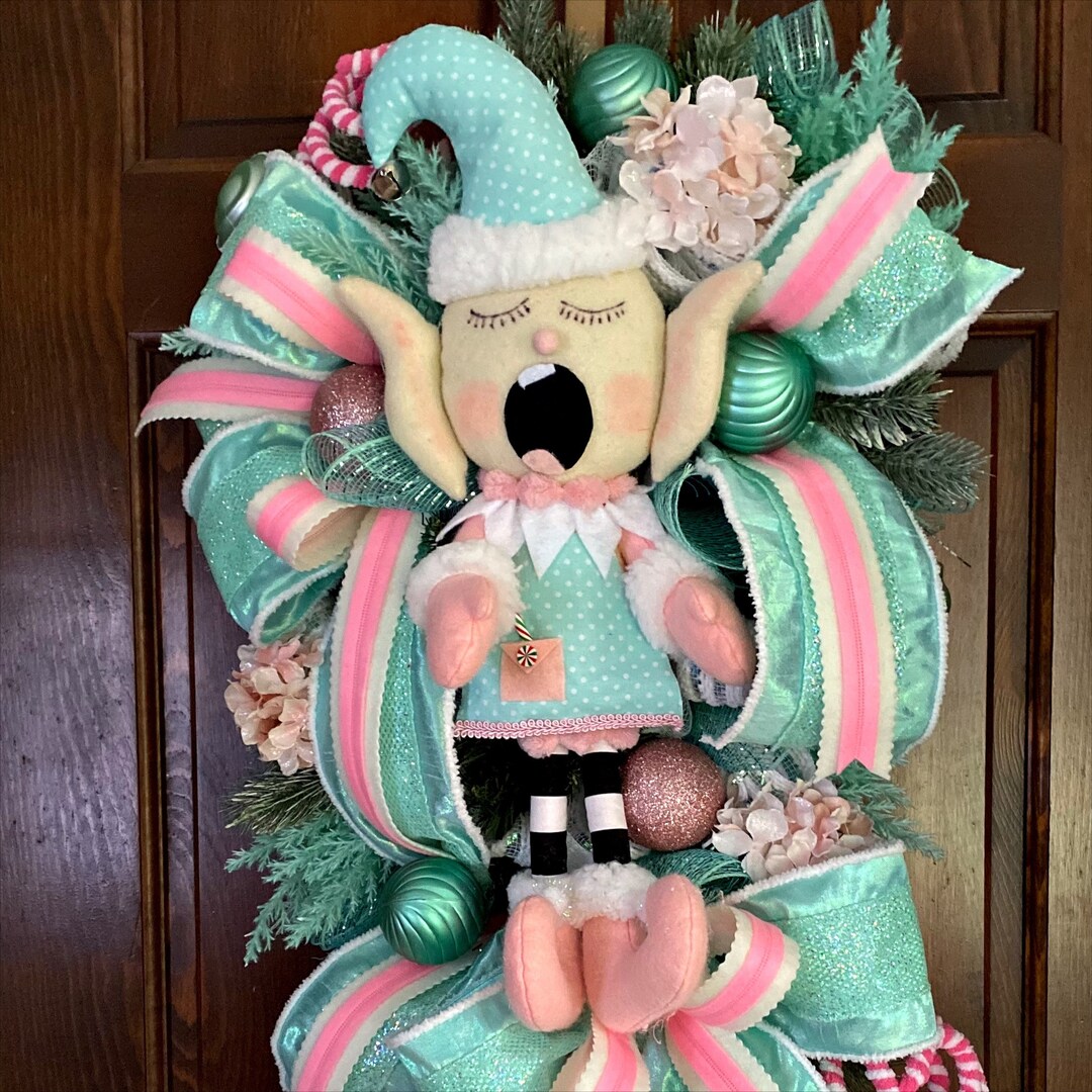 Singing Elf Swag Wreath, Christmas Swag Wreath - Etsy