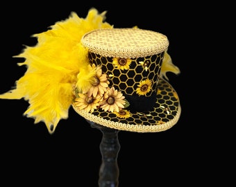 Mini Top Hat Sunflower Bumble Bee Mini Top Hat Bee Hat - Etsy