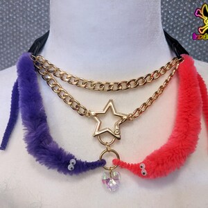 Worms in Love | Double Worm Statement Choker | Gold Chain - Etsy