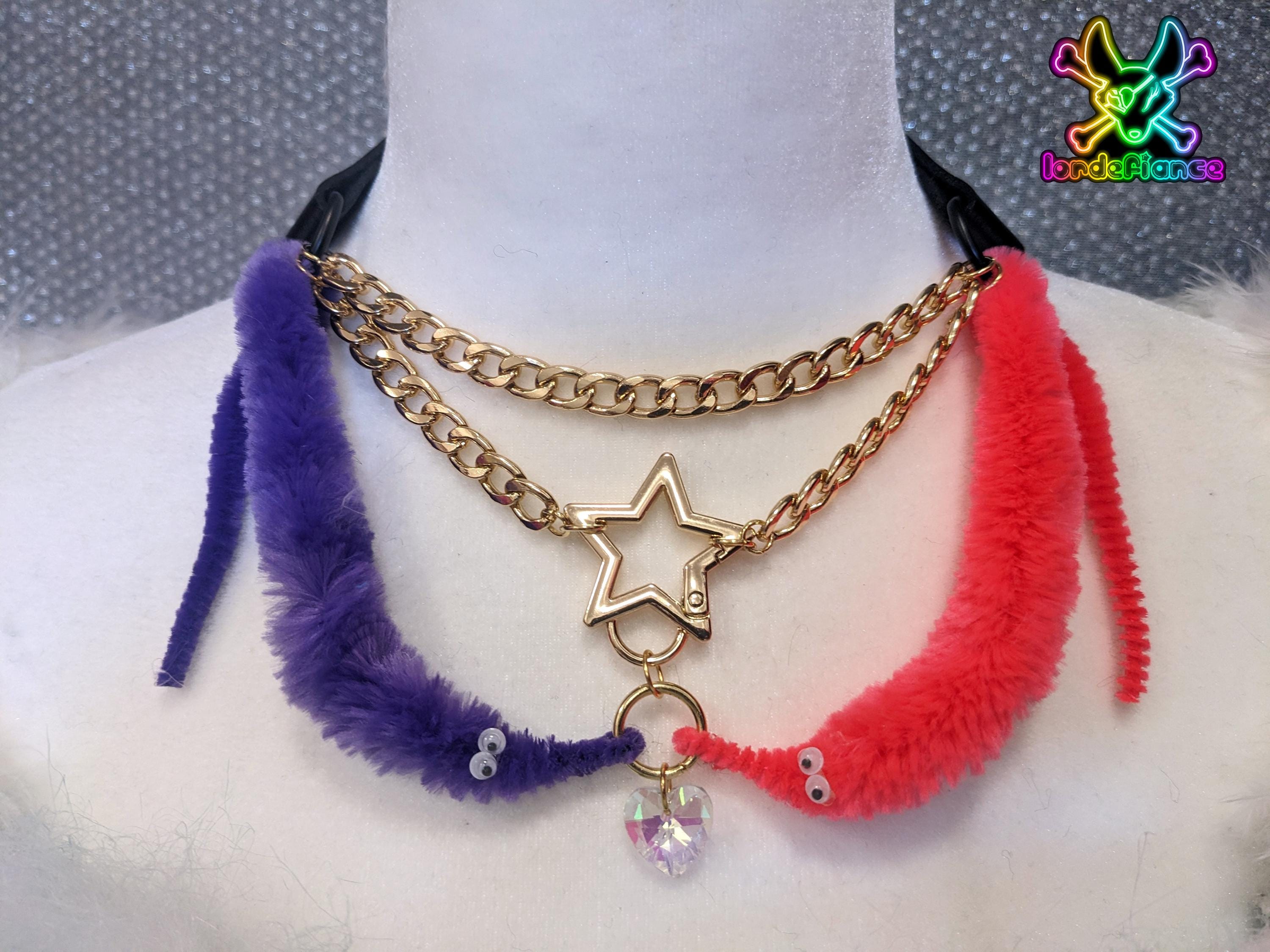 Worms in Love | Double Worm Statement Choker | Gold Chain - Etsy