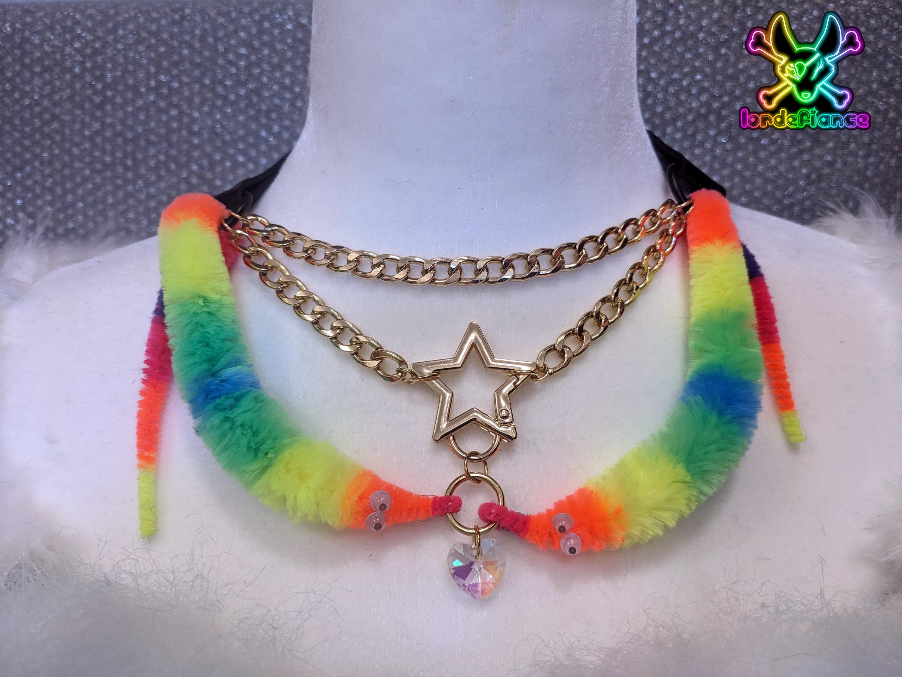 Worms in Love | Double Worm Statement Choker | Gold Chain - Etsy