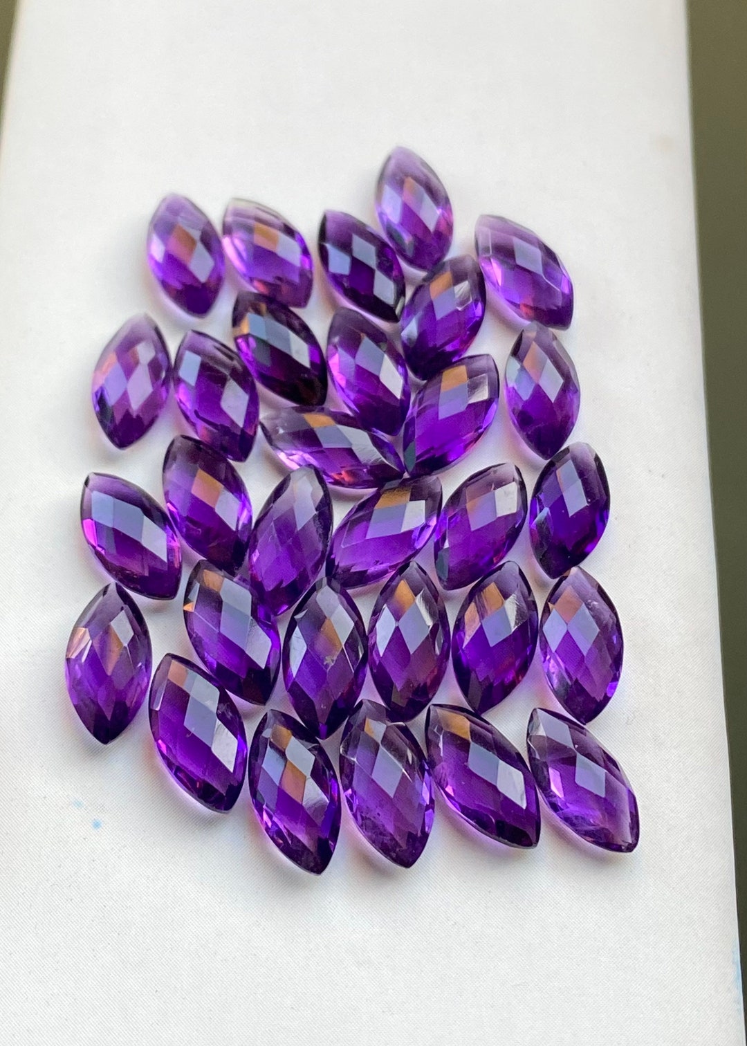 30-carats Natural Pairs Amethyst Double Side Faceted Beads 10mm - Etsy