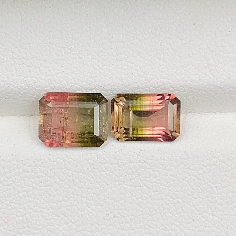 Bi-color Tourmaline: Faceted Afghan Gemstone ,natural Tourmaline,3.30 ...
