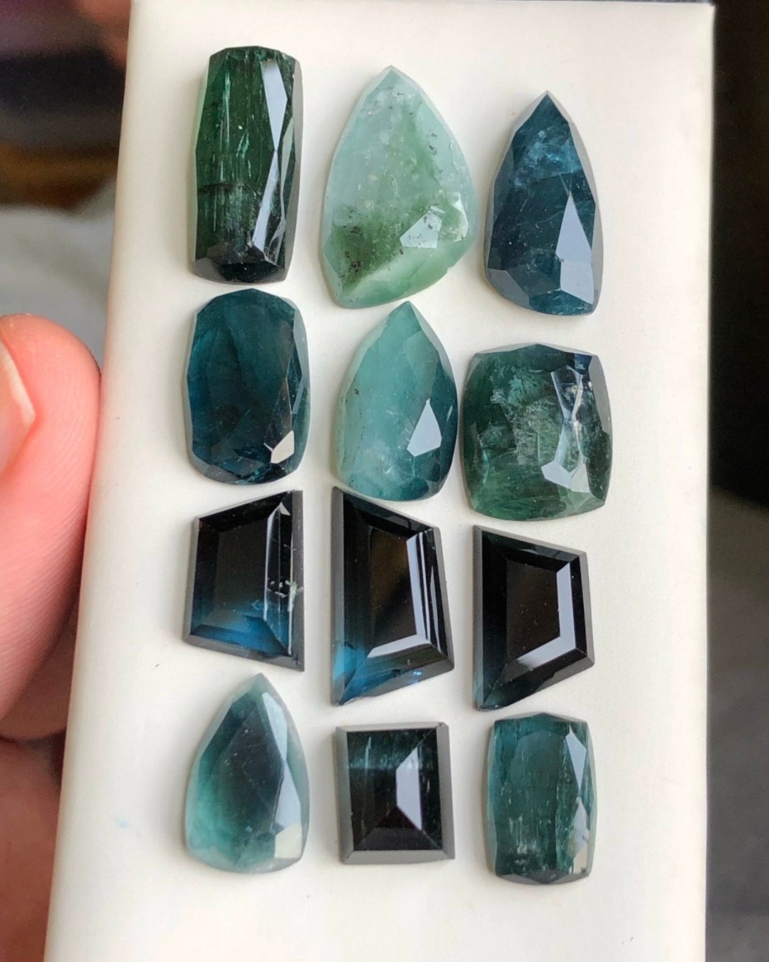 73-carats Natural Blue Bi Color Tourmaline Rosecut.sizes:10 to 20 Mm ...