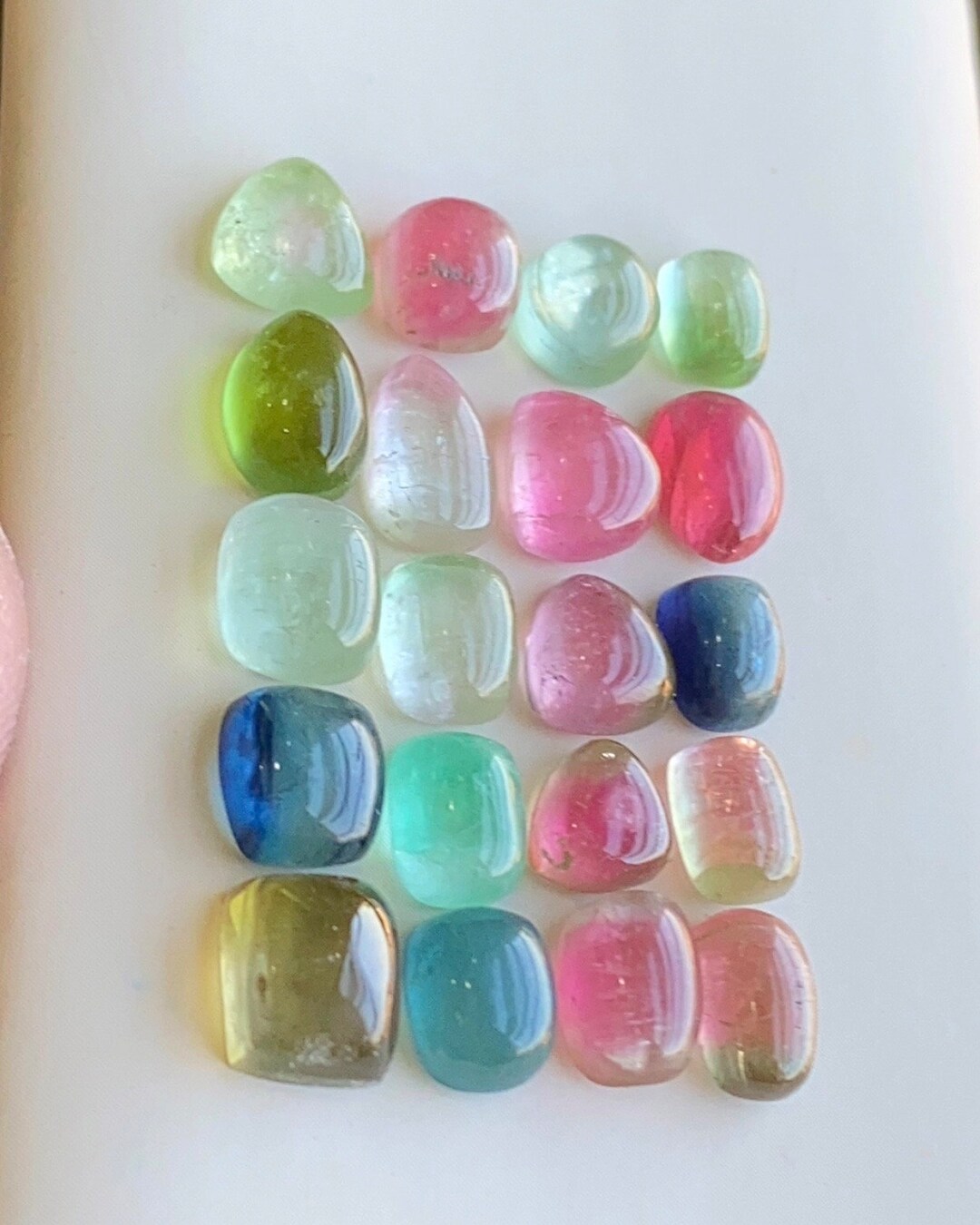 30-carats Multicolour Tourmaline Cabochons 5.9 to 8.6mmwhole Sale Lot ...