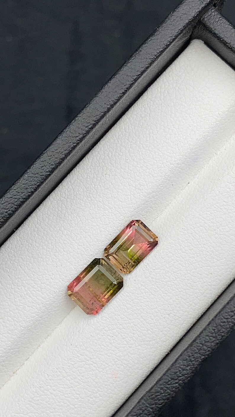Bi-color Tourmaline: Faceted Afghan Gemstone ,natural Tourmaline,3.30 ...