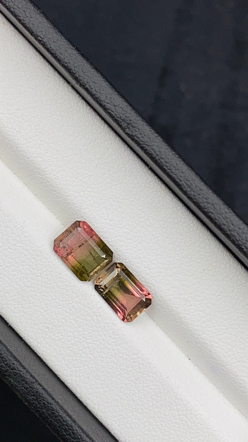 Bi-color Tourmaline: Faceted Afghan Gemstone ,natural Tourmaline,3.30 ...