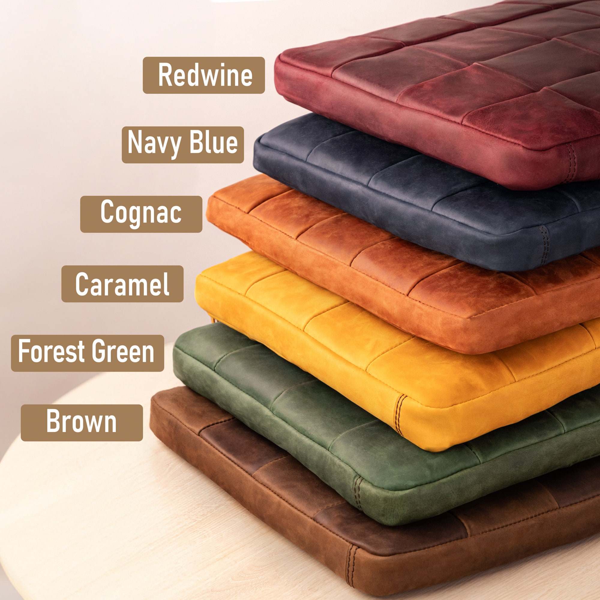 Leather Chair Seat Pad, Floor Seating Leather Cushion, Custom Chair ...