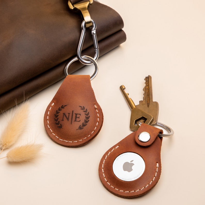 Leather Air Tag Keychain, Apple Tag Keychain, Leather Air Tag Keychain ...
