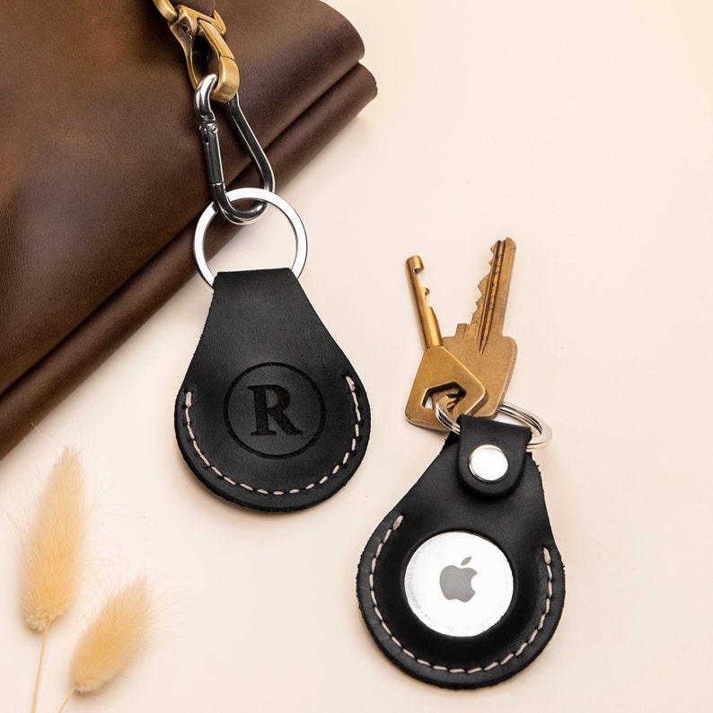 Leather Air Tag Keychain, Apple Tag Keychain, Leather Air Tag Keychain ...