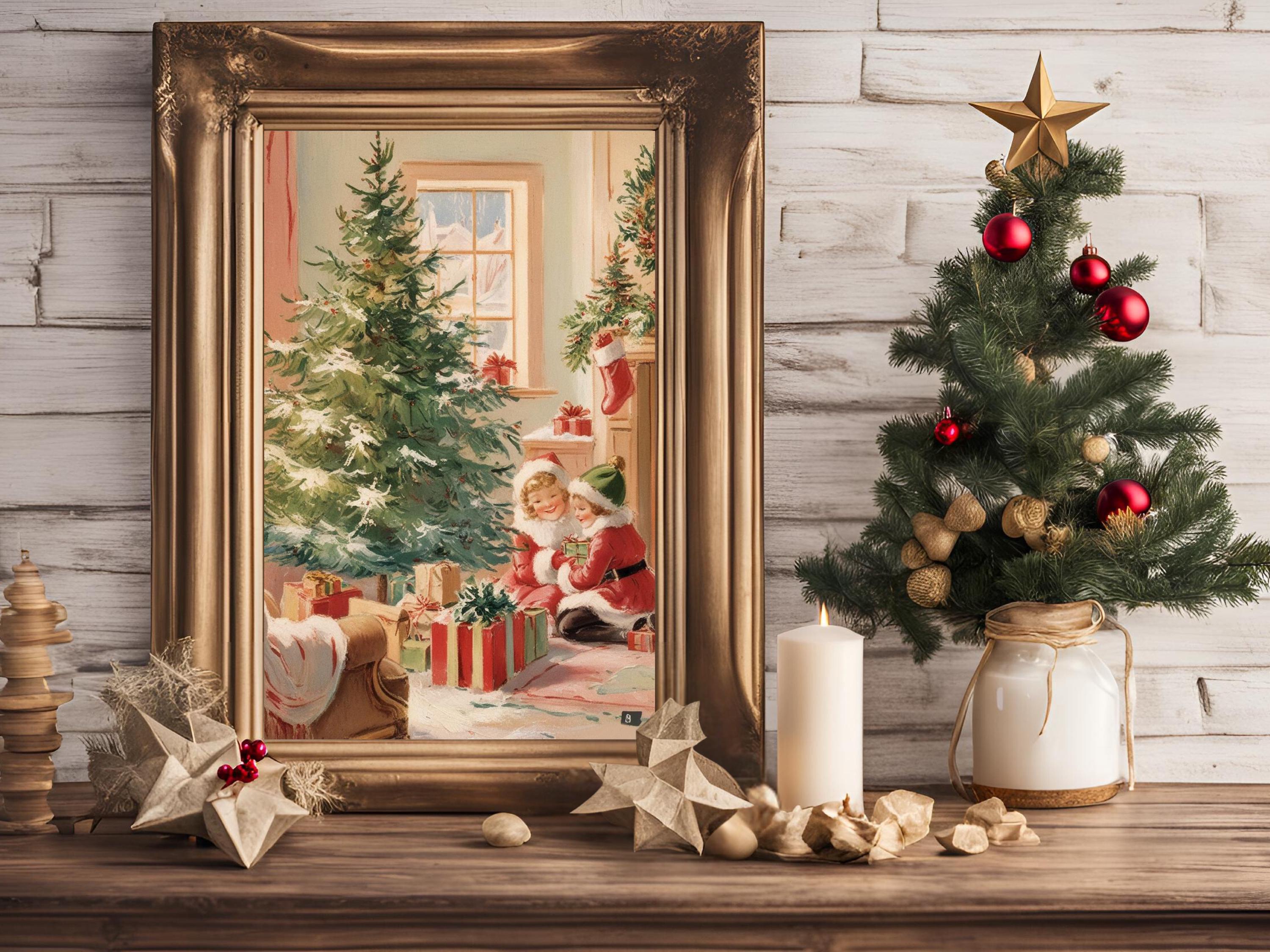 Vintage Classic Christmas Art Set, Timeless Nostalgic Holiday Prints ...