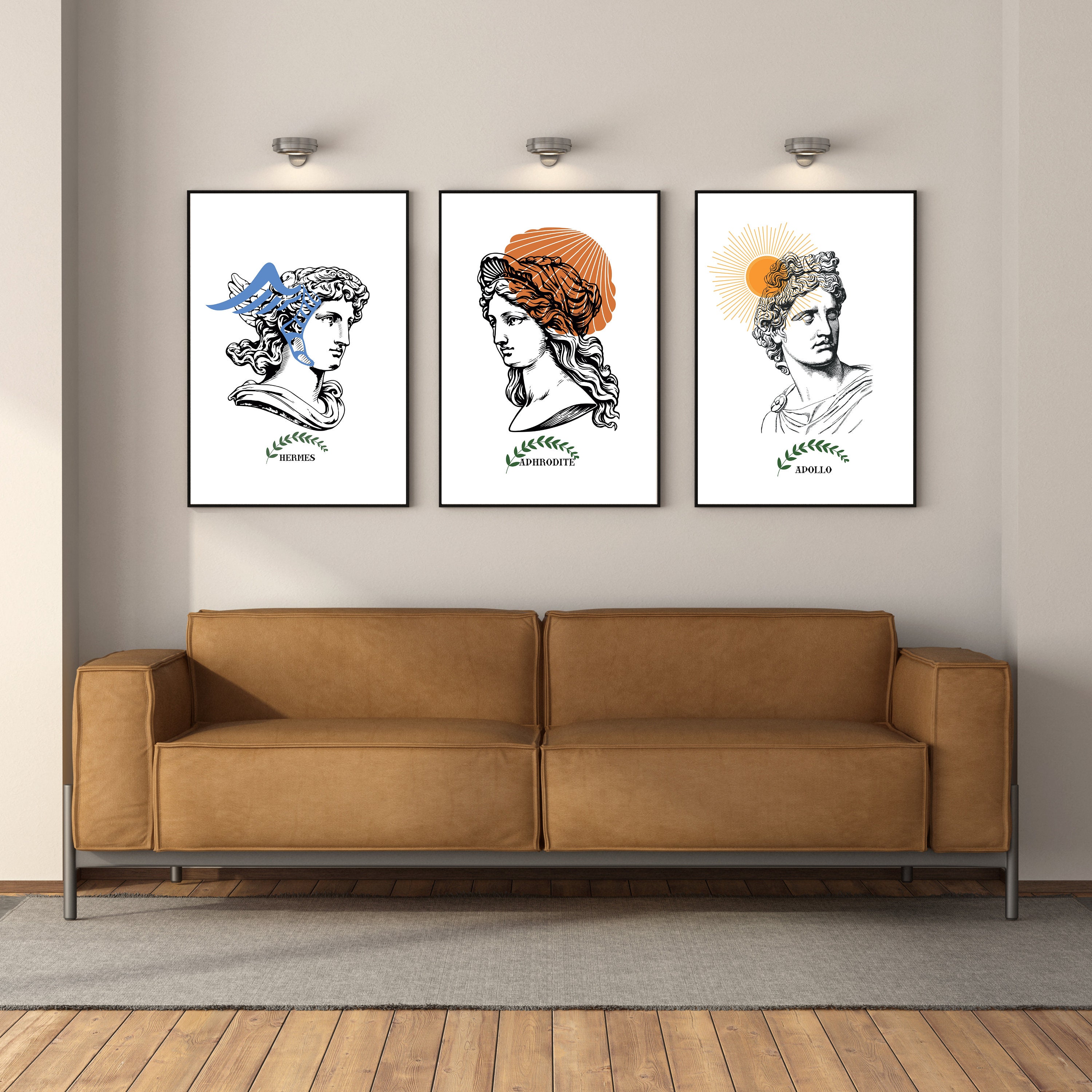 12 Olympian Gods Wall Art Set, Greek Mythology Aesthetic, Hellenic Home ...