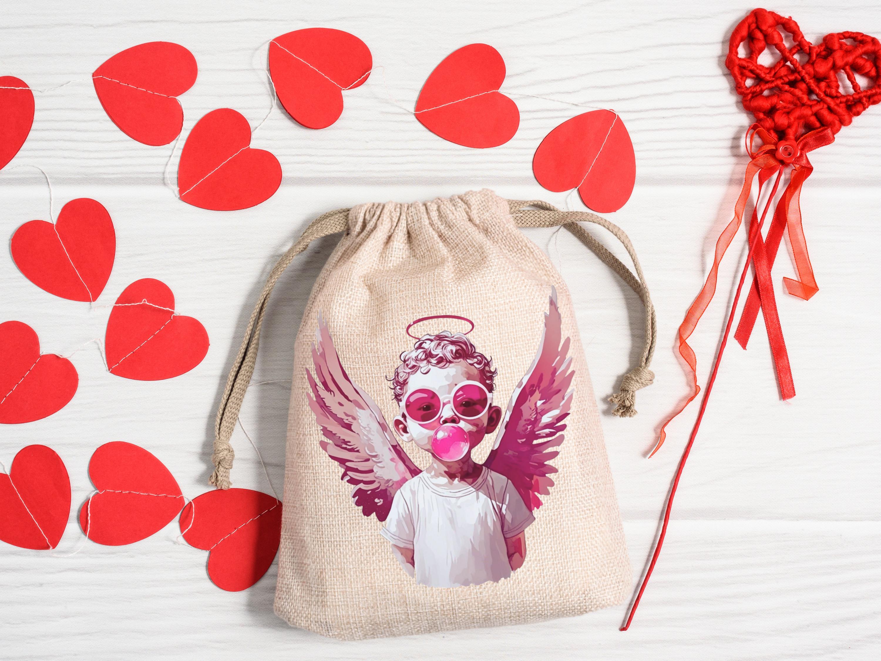 Cool Cupid Blowing Bubble Gum PNG, Fun Retro Pink Cupid Graphic, Trendy ...