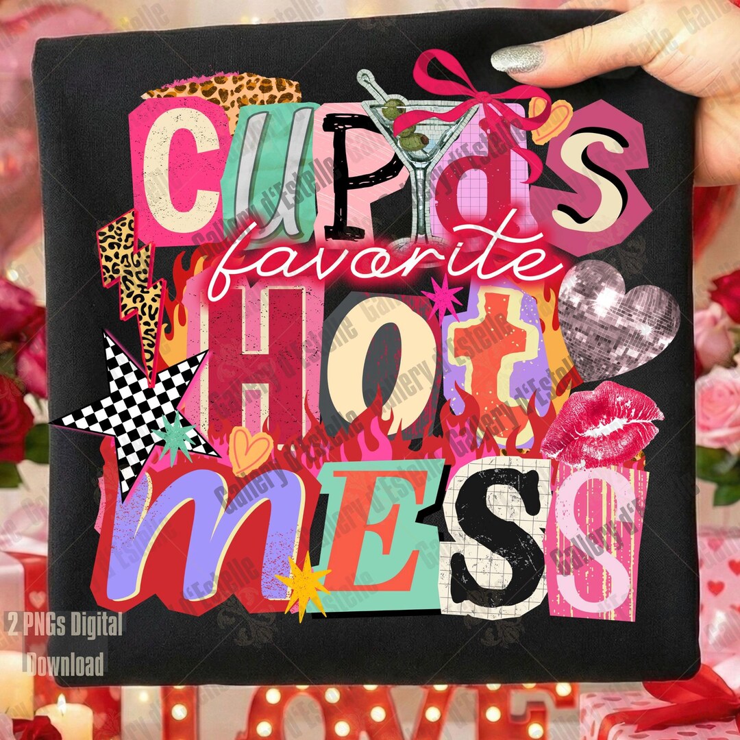 Cupid’s Favorite Hot Mess PNG, Retro Y2K Valentine Collage, Coquette ...