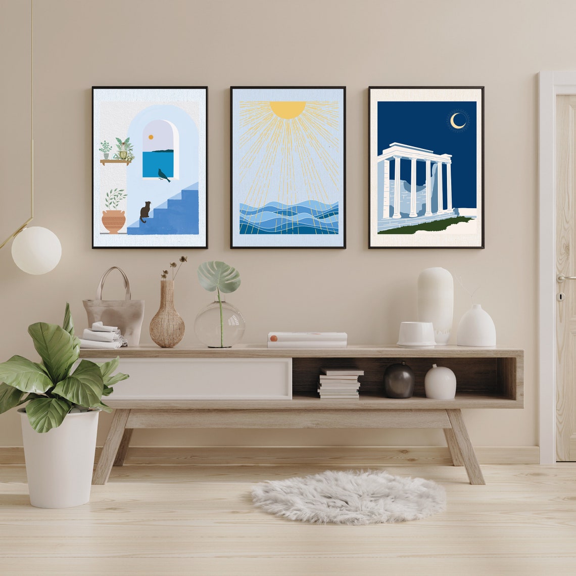 Greek Boho Wall Art , Bundle of 7 Digital Prints, Greek Home Decoration ...