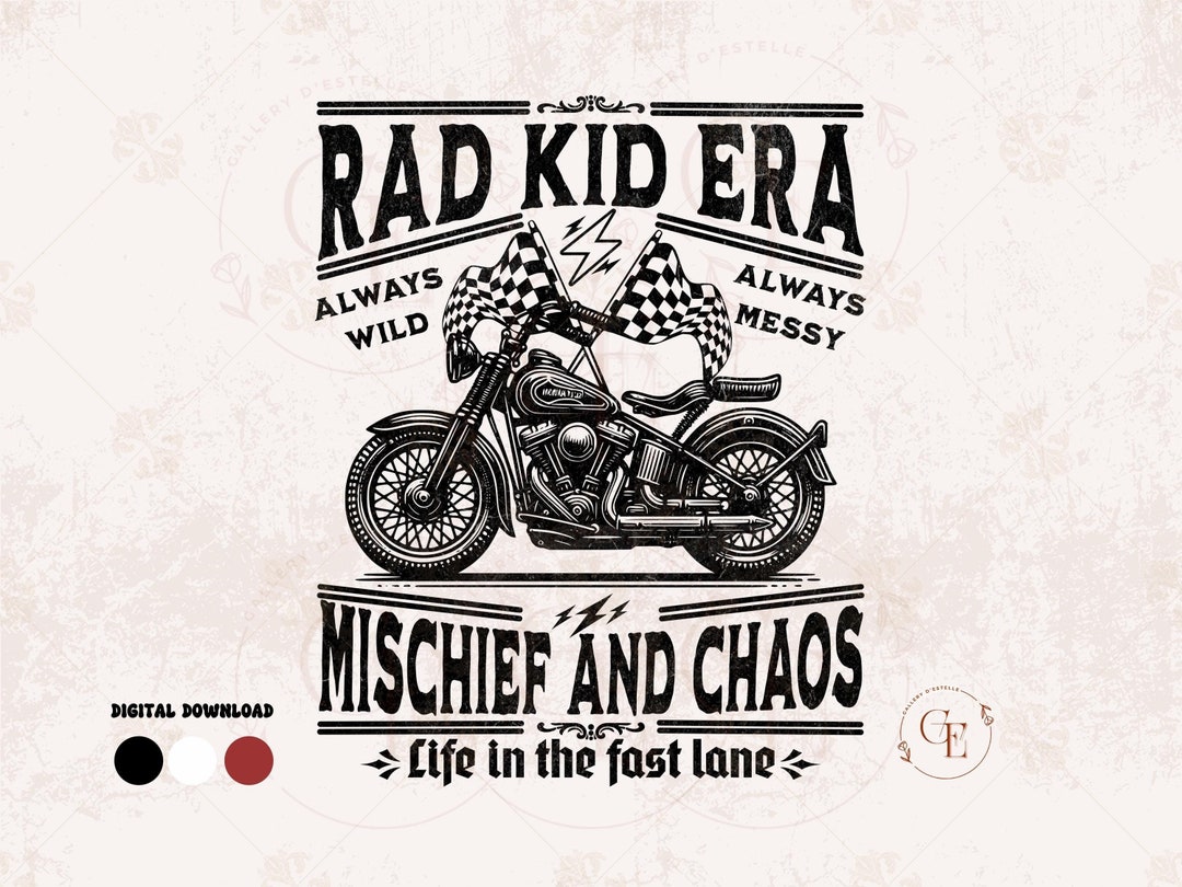 Rad Kid Era PNG, Mischief and Chaos Art, Vintage Rebel Biker Kid ...