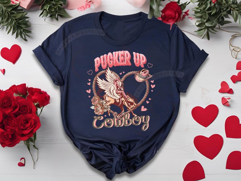 Pucker up Cowboy PNG | Retro Western Valentine Rodeo Design | Cupid ...