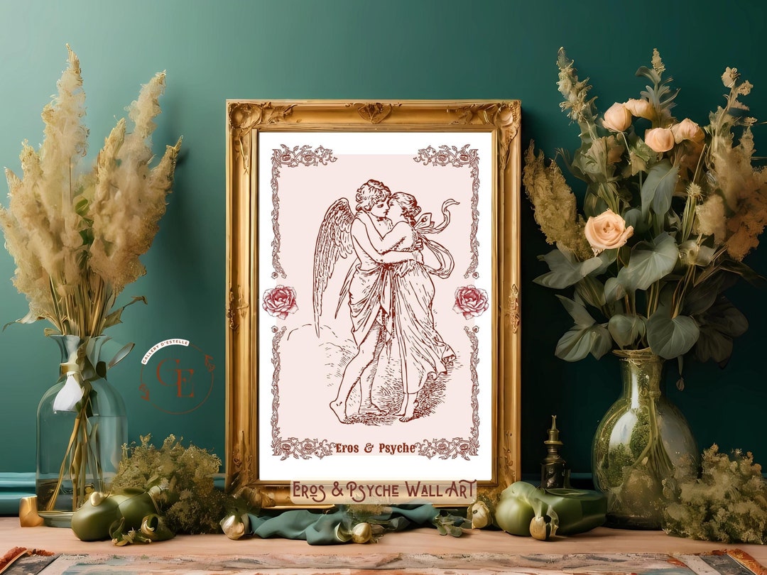 Eros & Psyche Wall Art |greek Cupid Romantic Set |vintage Hellenic ...