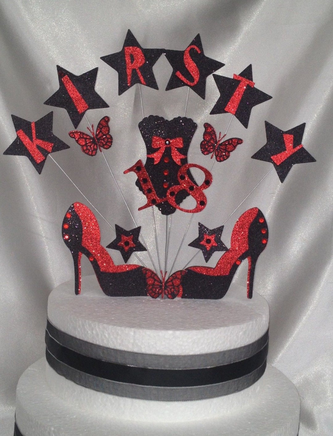 Personalised Basque and High Heel Stiletto Shoe Happy Birthday - Etsy