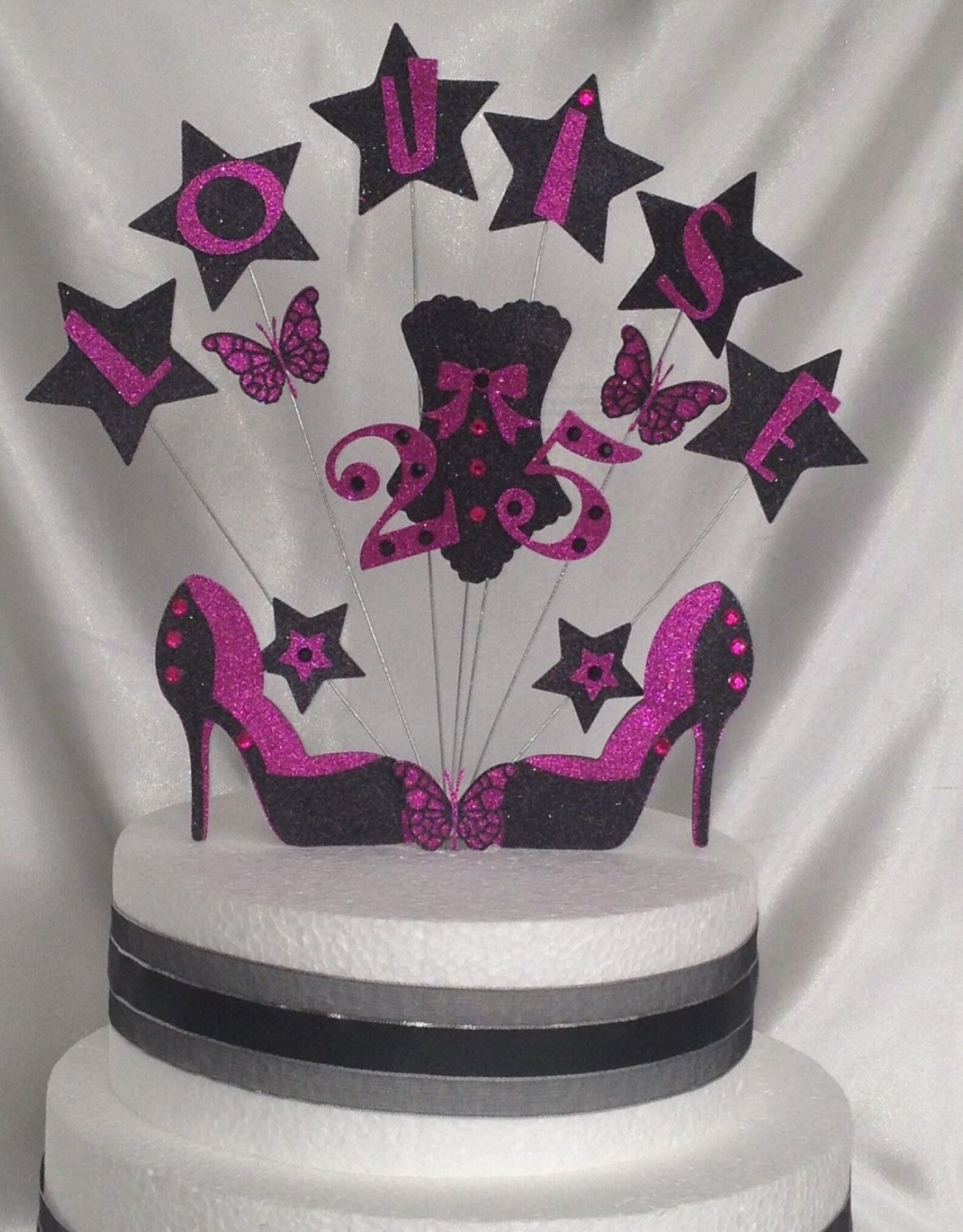 Personalised Basque and High Heel Stiletto Shoe Happy Birthday | Etsy