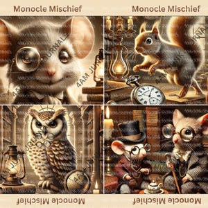 Monocle Mischief: A Curious Critter Collection - 16 File Digital Collection + Bonus Happy Mail ...