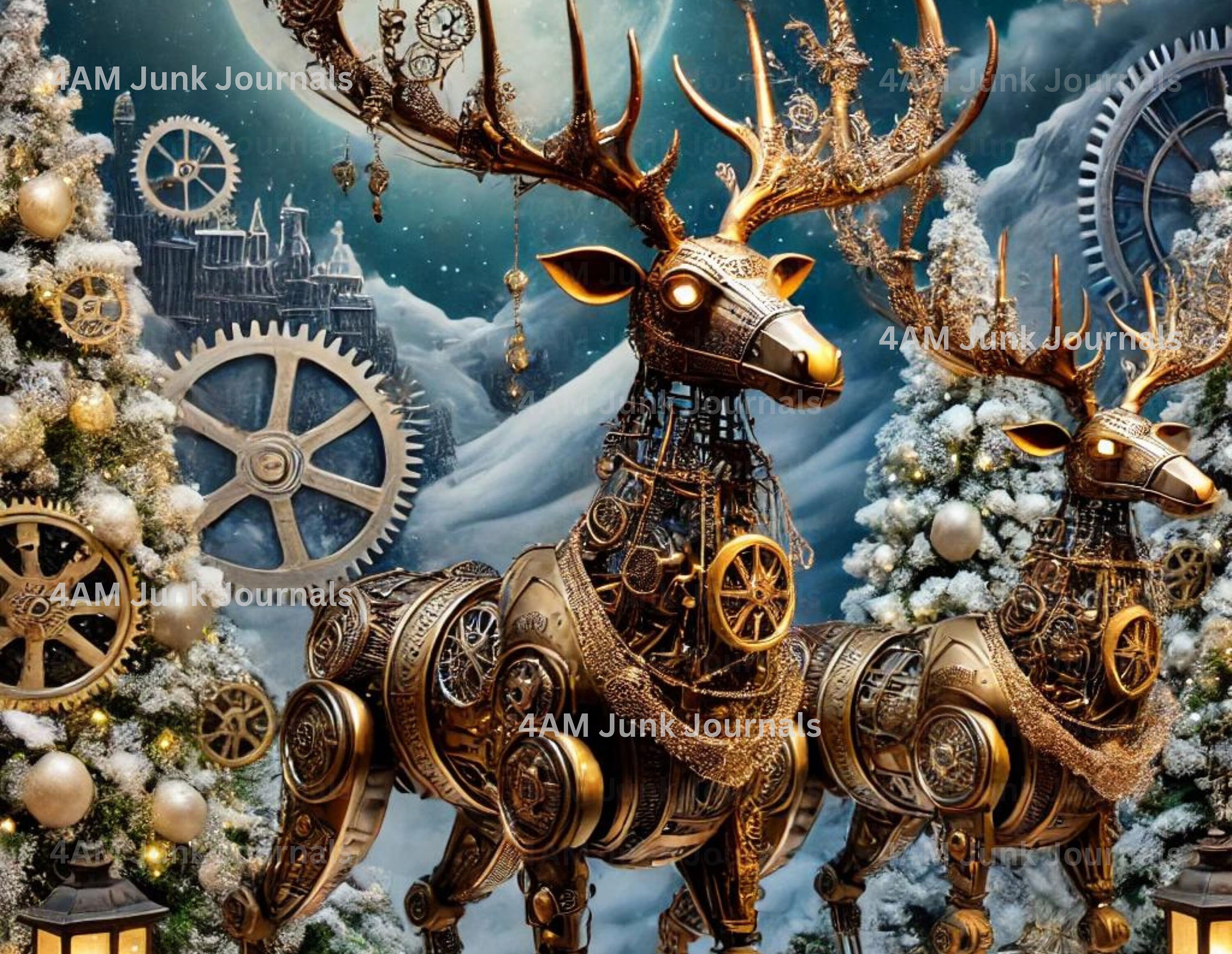 Gears & Garland: A Steampunk Christmas Collection - 18 Full Page Images ...